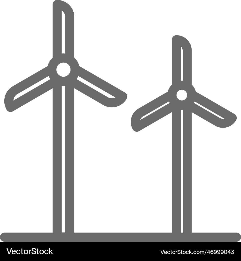 Wind power plant eco friendly icon with black Vector Image