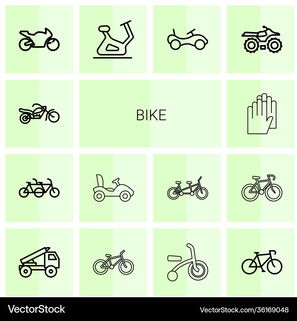 14 bike icons Royalty Free Vector Image - VectorStock