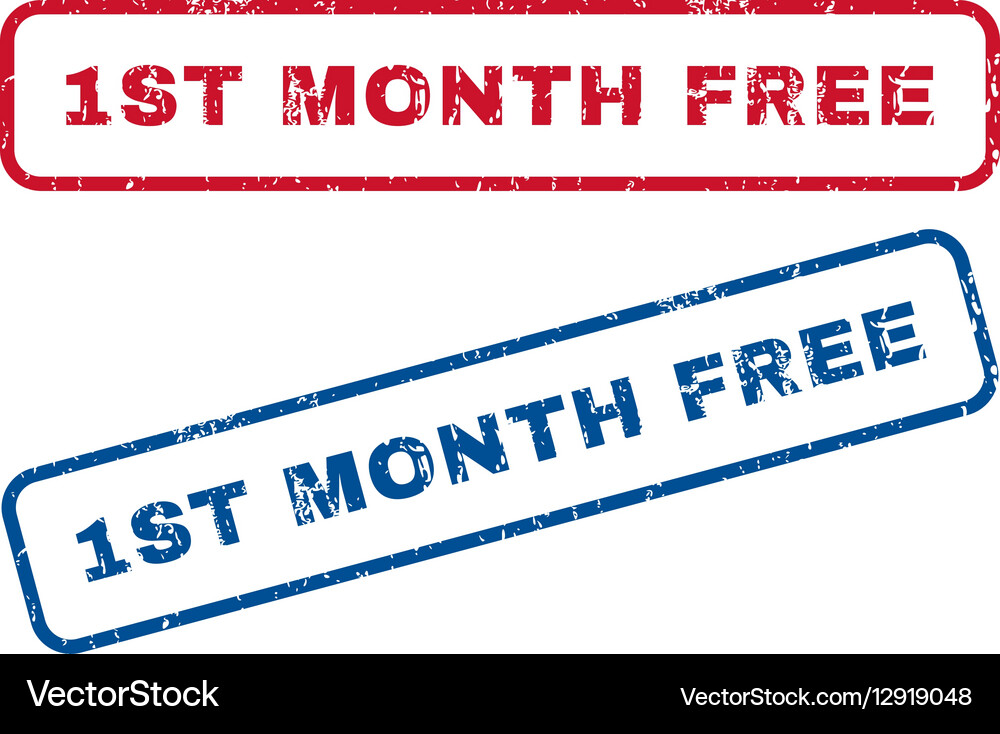1st month free rubber stamps Royalty Free Vector Image