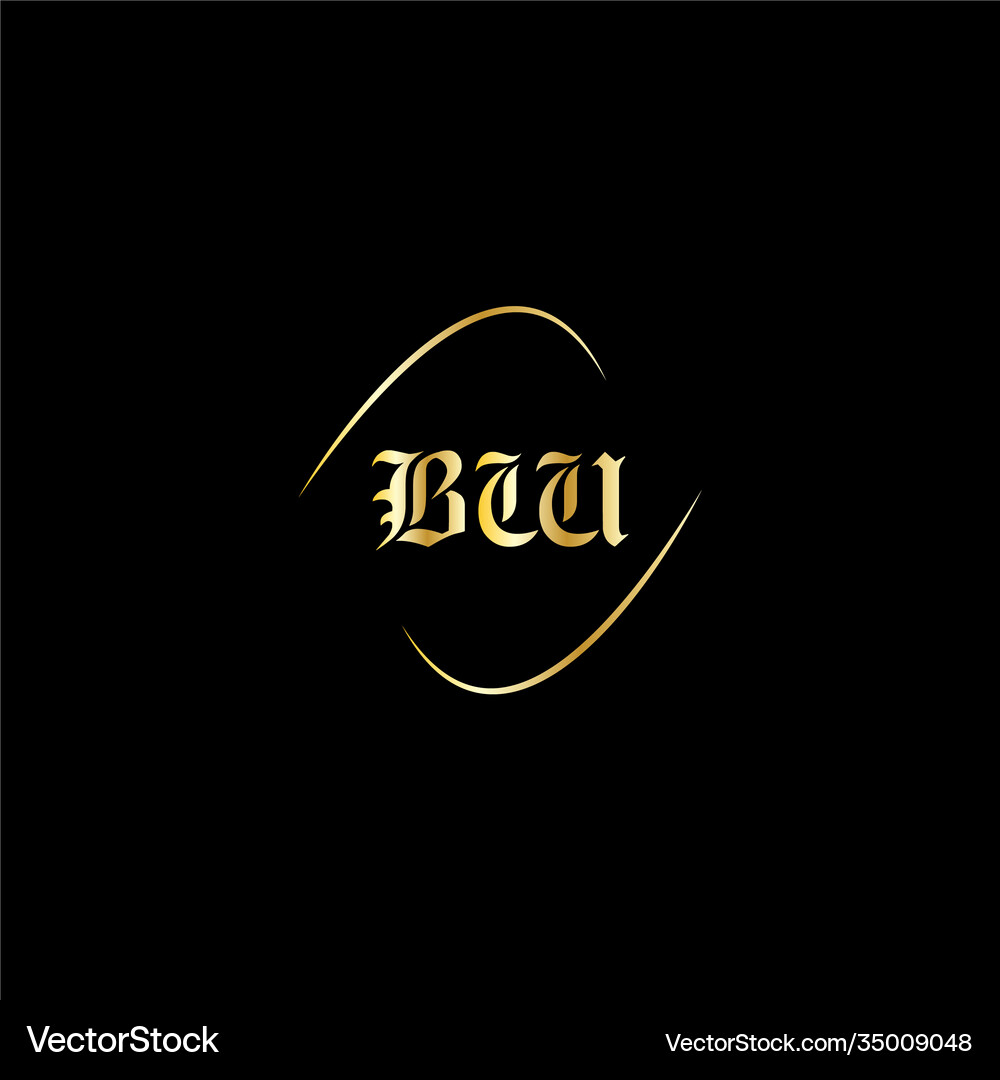 B w letter logo creative design on black color Vector Image
