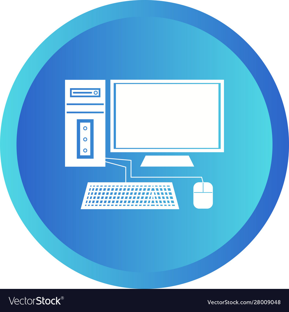 Beautiful computer glyph icon Royalty Free Vector Image