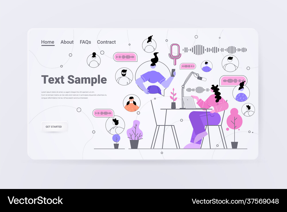 Businesspeople communicating voice messages Vector Image
