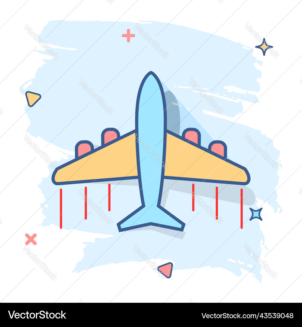 Cartoon airplane icon in comic style plane Vector Image