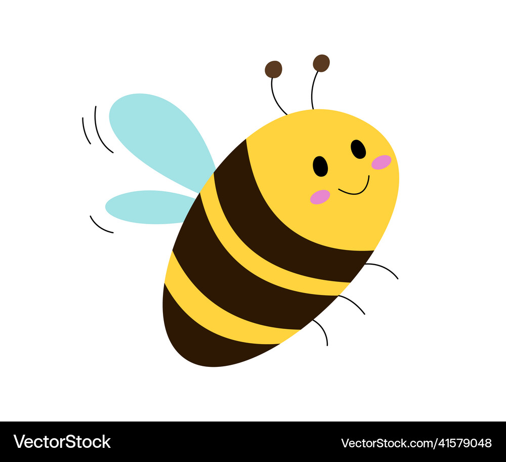 Cartoon bee single element for your design Vector Image