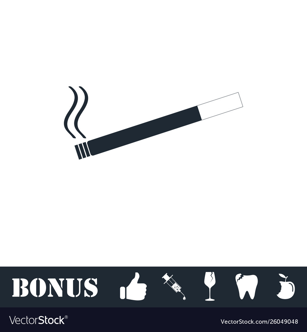 Cigarette icon flat Royalty Free Vector Image - VectorStock