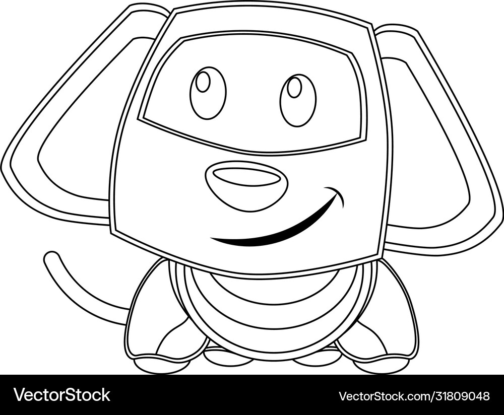 Coloring pages for robot dogs on theme Royalty Free Vector