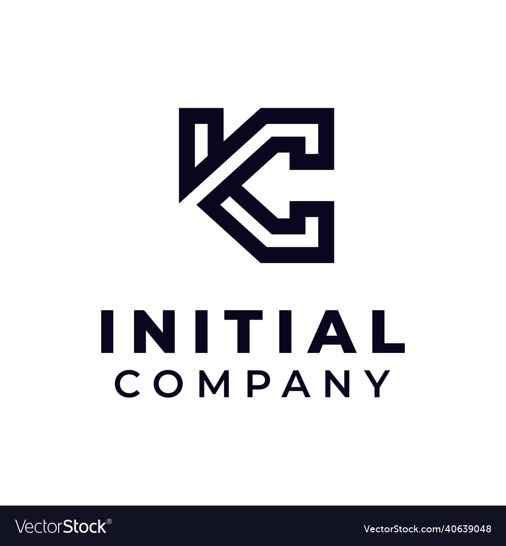 Initial letter monogram kc logo Royalty Free Vector Image