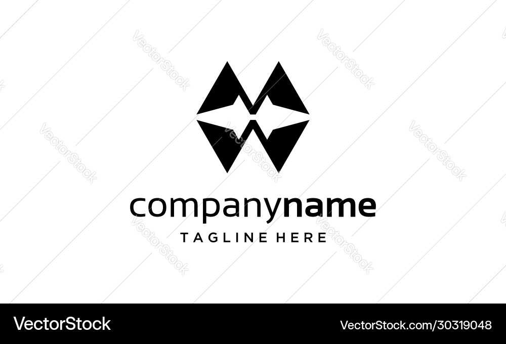 Letter m and w with arrow logo design concept Vector Image