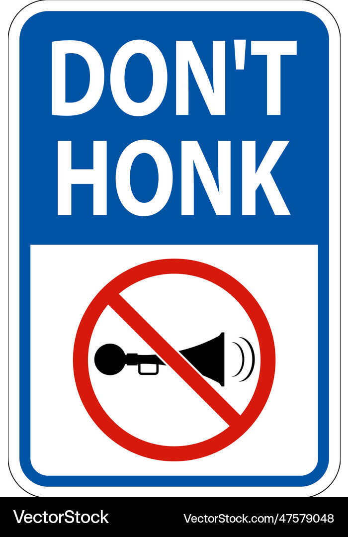 No honking sign dont honk on white background Vector Image