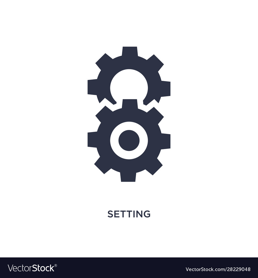 Setting icon on white background simple element Vector Image