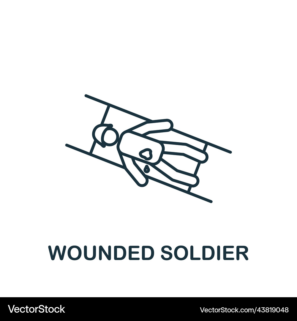 Wounded soldier icon line simple line war icon Vector Image