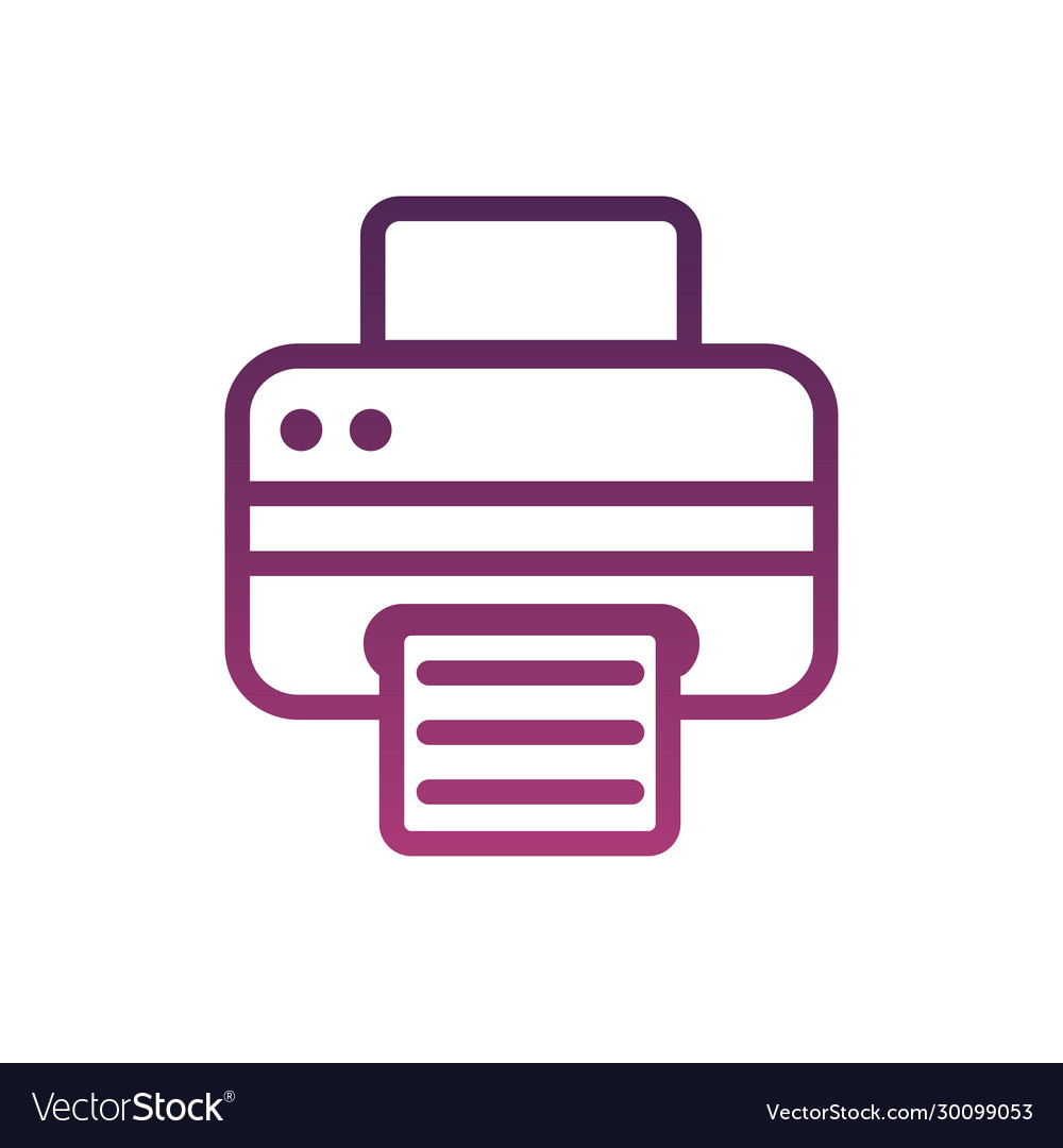 Computer printer hardware device line style icon Vector Image