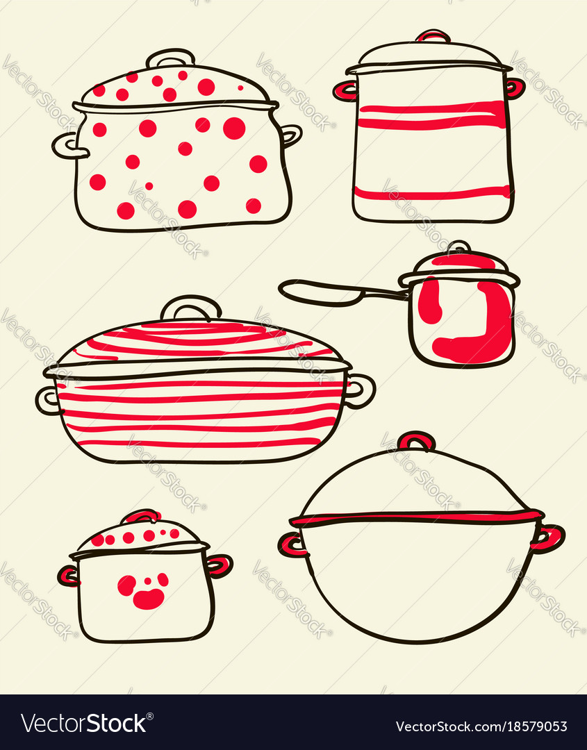 Cookware set Royalty Free Vector Image - VectorStock