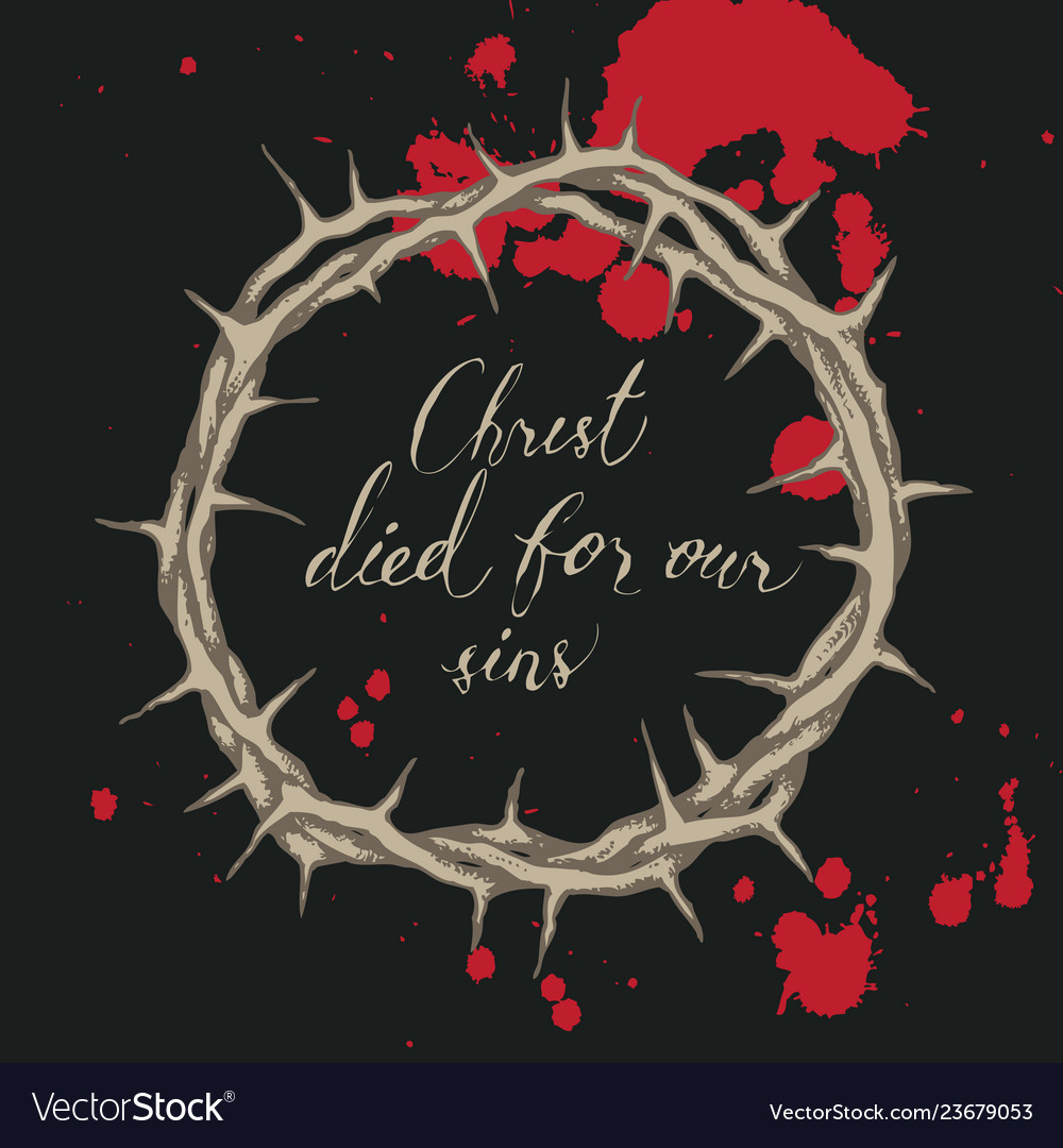 Easter banner christ died for our sins Royalty Free Vector