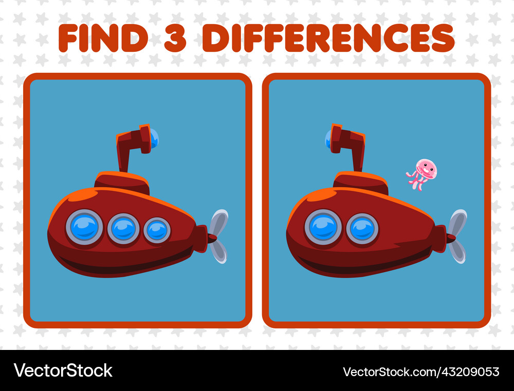 Education game for children find three Royalty Free Vector