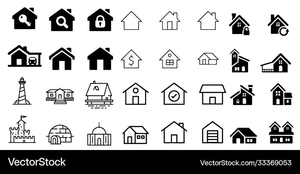 House and home icons Royalty Free Vector Image