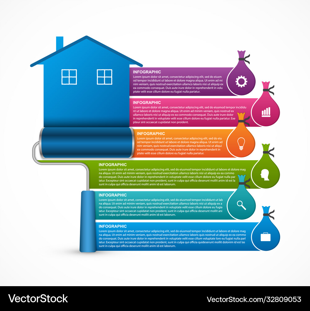 Infographic on construction topics home repair Vector Image