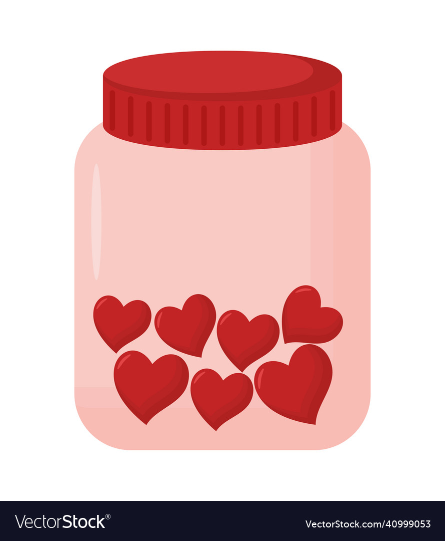 Jar with hearts Royalty Free Vector Image - VectorStock