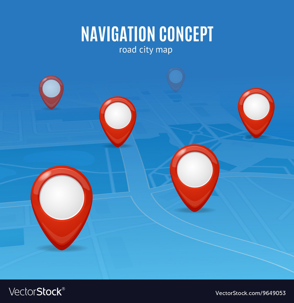 Navigation concept road city map Royalty Free Vector Image