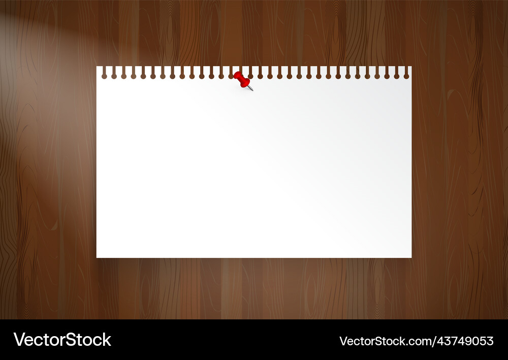 Note paper pinned on wooden desk Royalty Free Vector Image