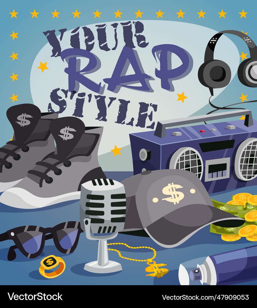 Rap music concept music concept Royalty Free Vector Image