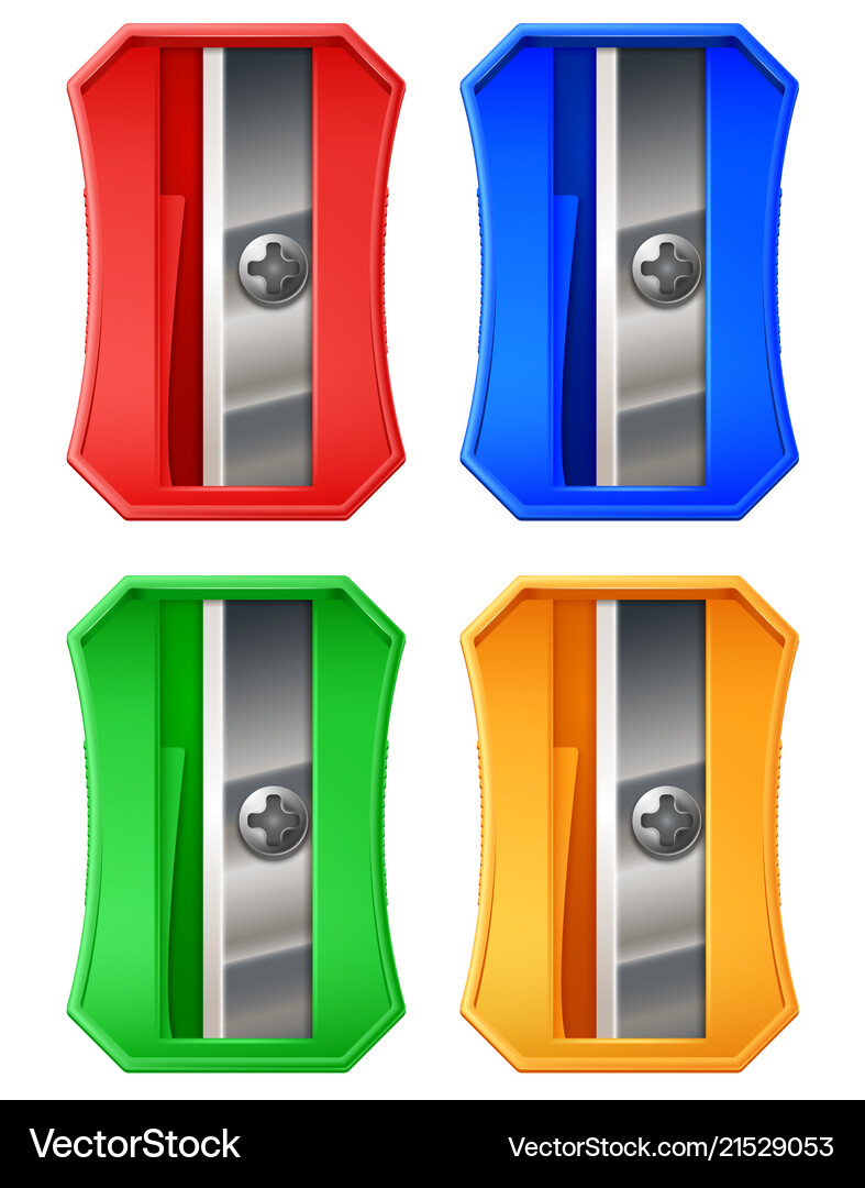 Set of pencil sharpener on white background Vector Image