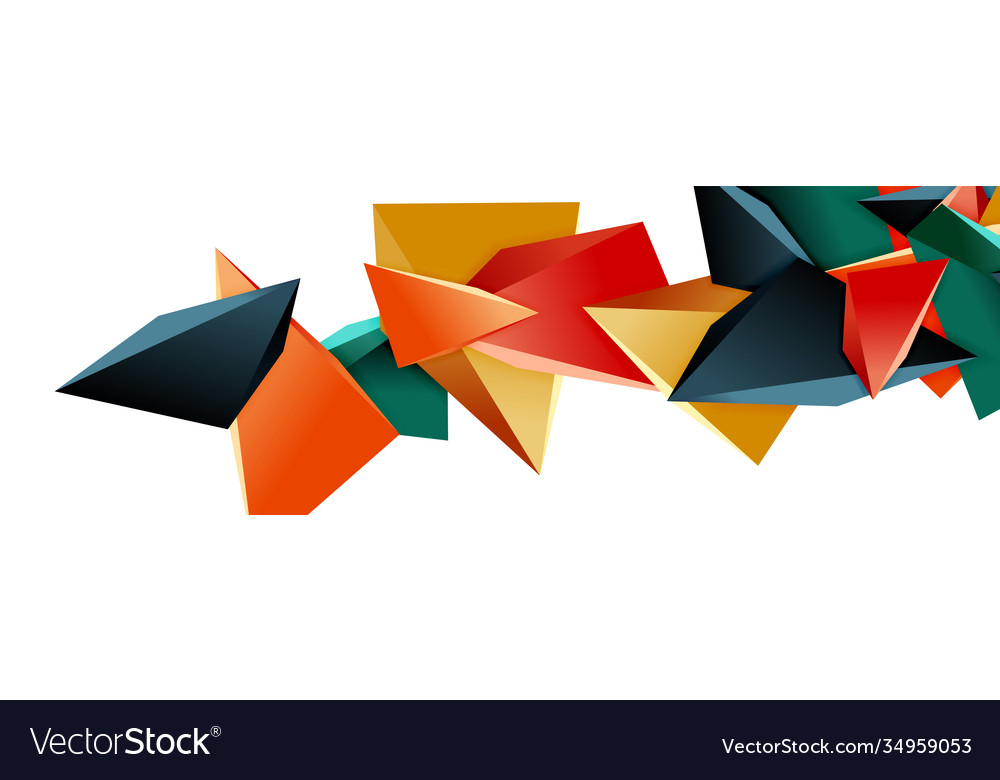 Triangle mosaic abstract background 3d triangular Vector Image