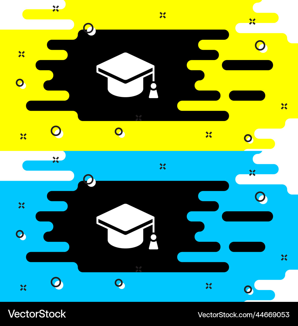 White graduation cap icon isolated on black Vector Image