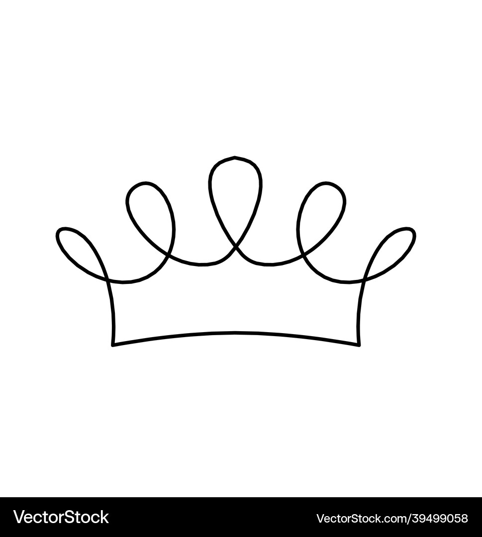 Abstract crown as line drawing on white background