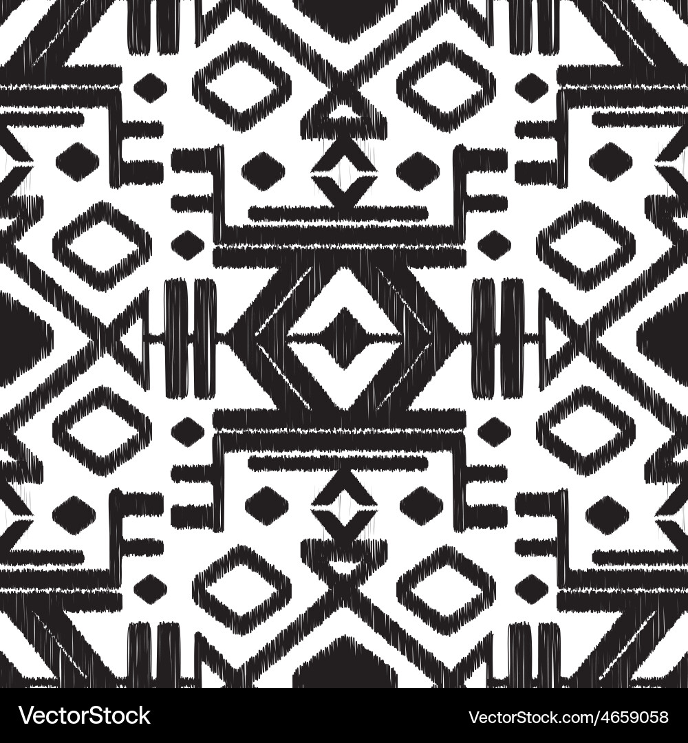 Abstract tribal black and white seamless Vector Image