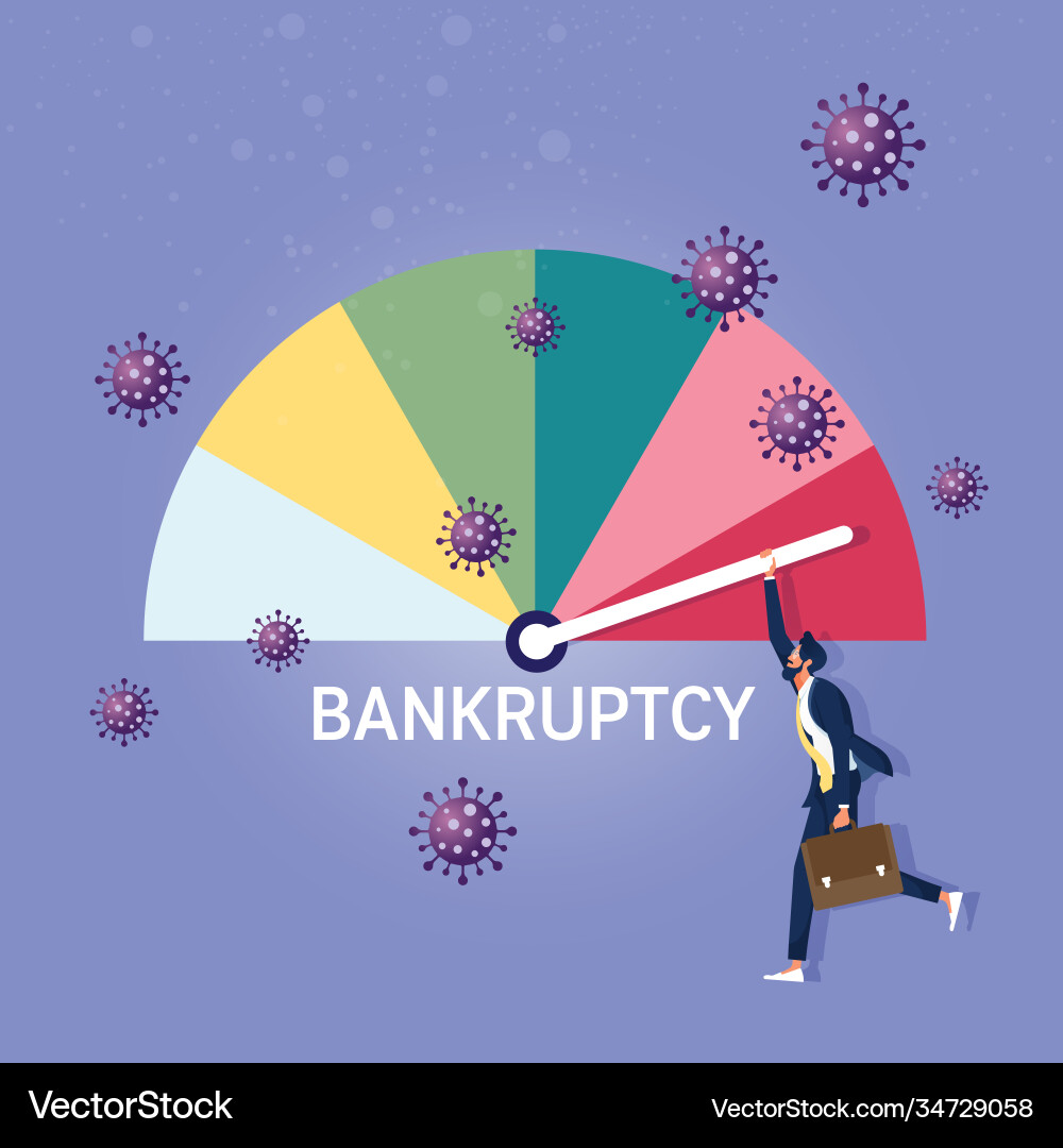 Coronavirus pandemic causing debt and financial Vector Image