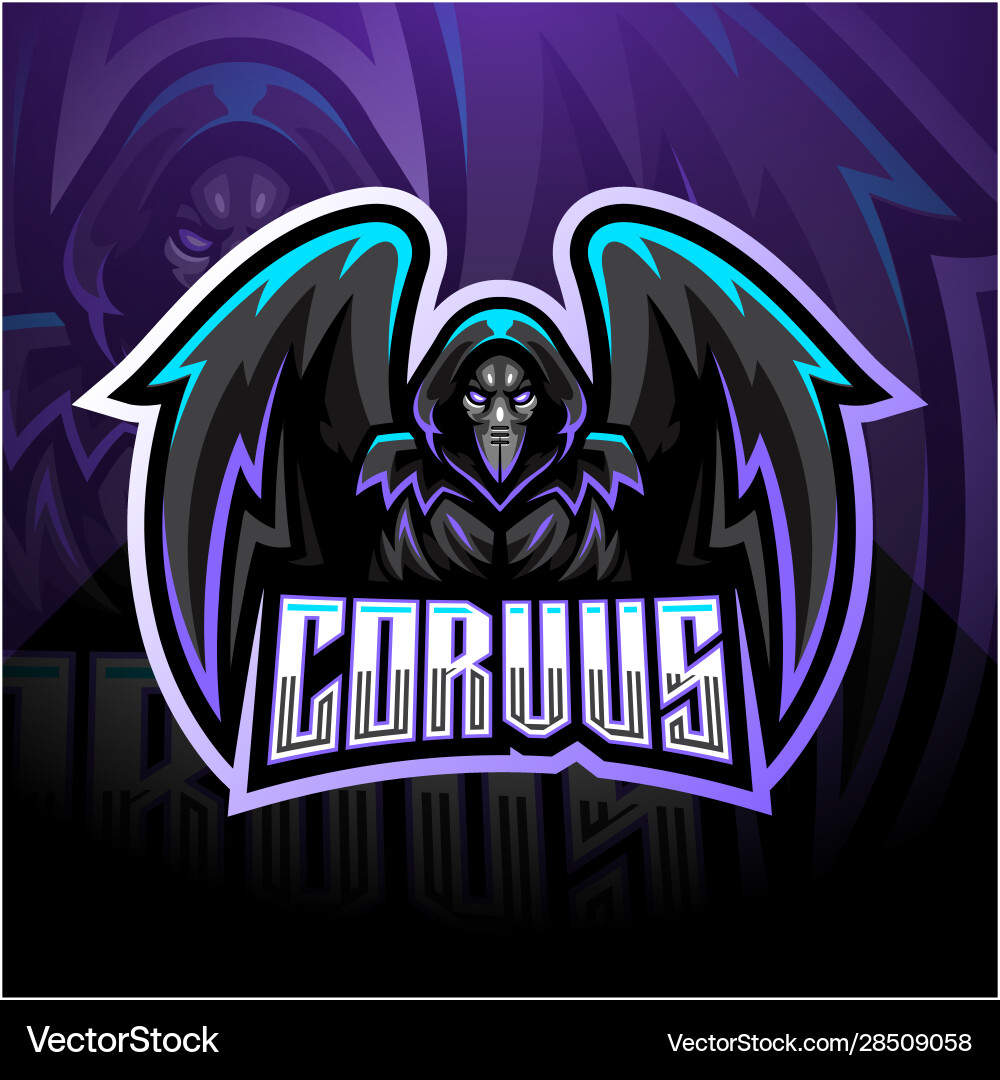 Corvus esport mascot logo design Royalty Free Vector Image