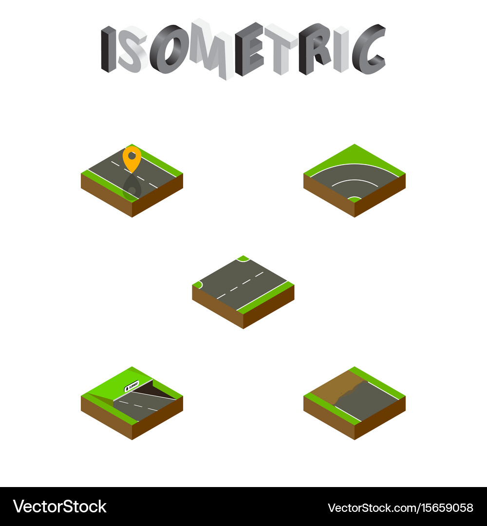 Isometric way set of navigation upwards Royalty Free Vector