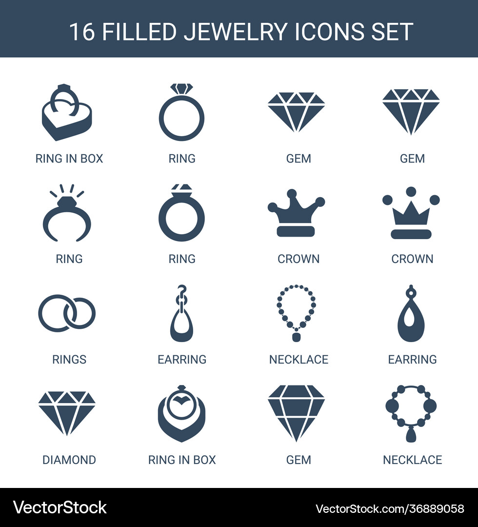 Jewelry icons Royalty Free Vector Image - VectorStock