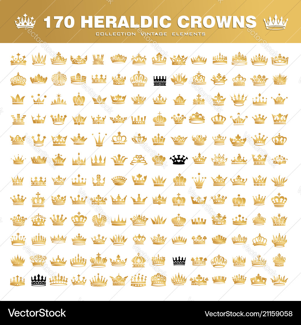 King and queen crowns symbols Royalty Free Vector Image