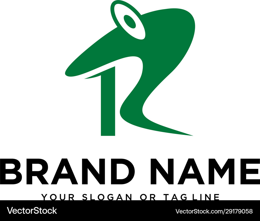 Letter r logo and frog Royalty Free Vector Image