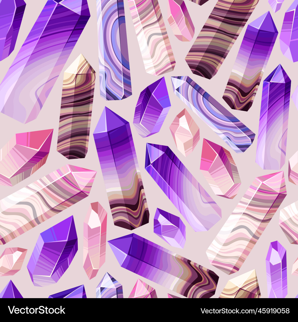 Seamless pattern with colorful crystal gems Vector Image