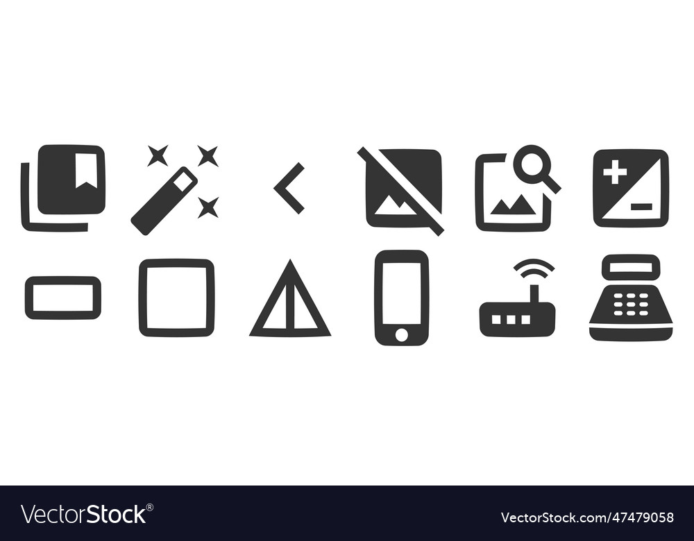 Set of 12 icons hardware creative business Vector Image