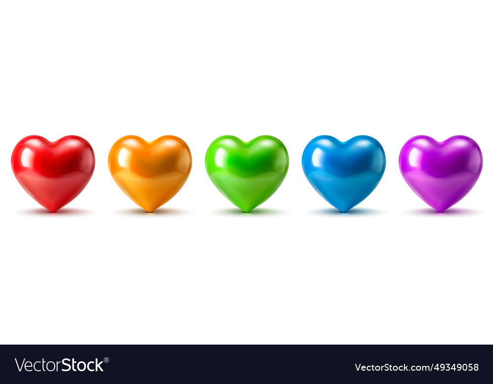 Set of shiny hearts Royalty Free Vector Image - VectorStock