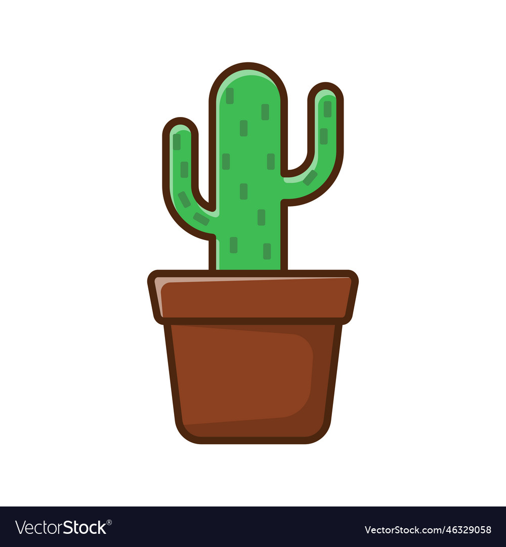 Simple and cute cactus Royalty Free Vector Image