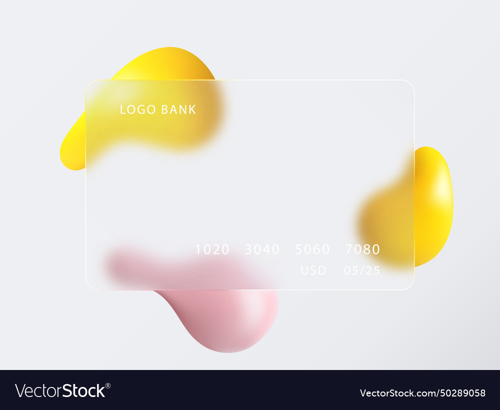 Translucent bank card and abstract color shapes Vector Image Translucent bank card and abstract color shapes Vector Image