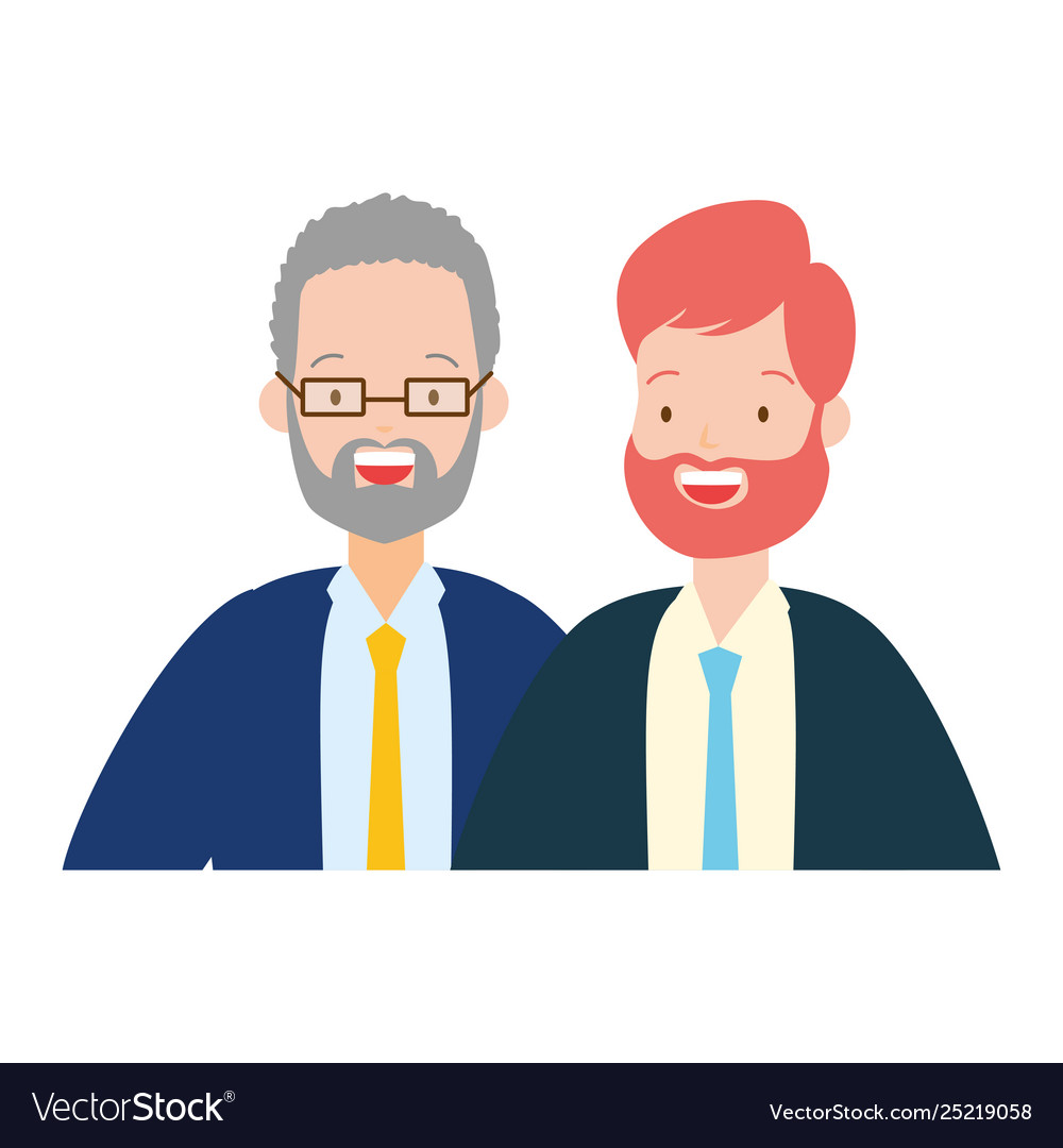 Two men diversity characters Royalty Free Vector Image