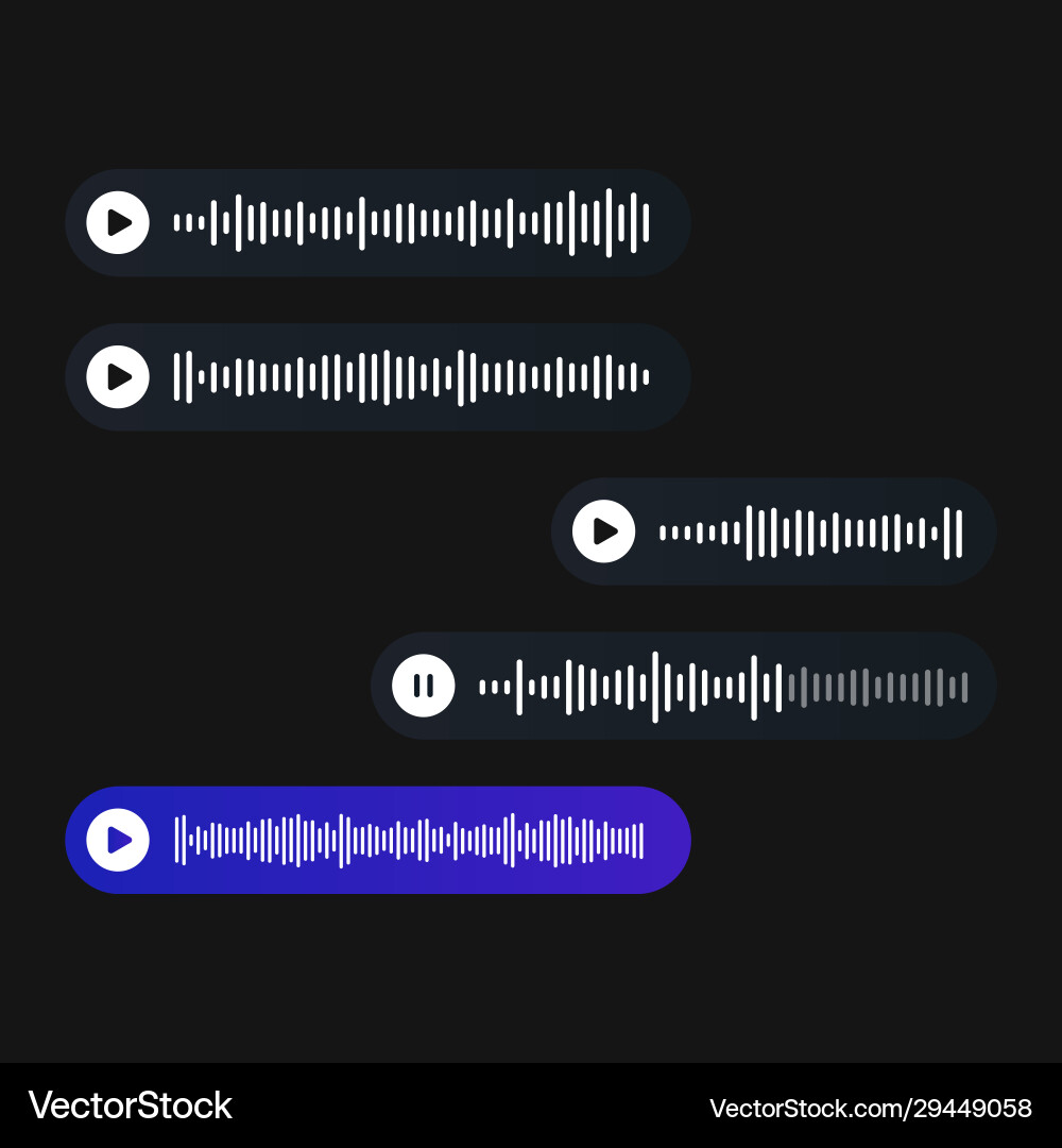 Voice messages page concept for social network Vector Image