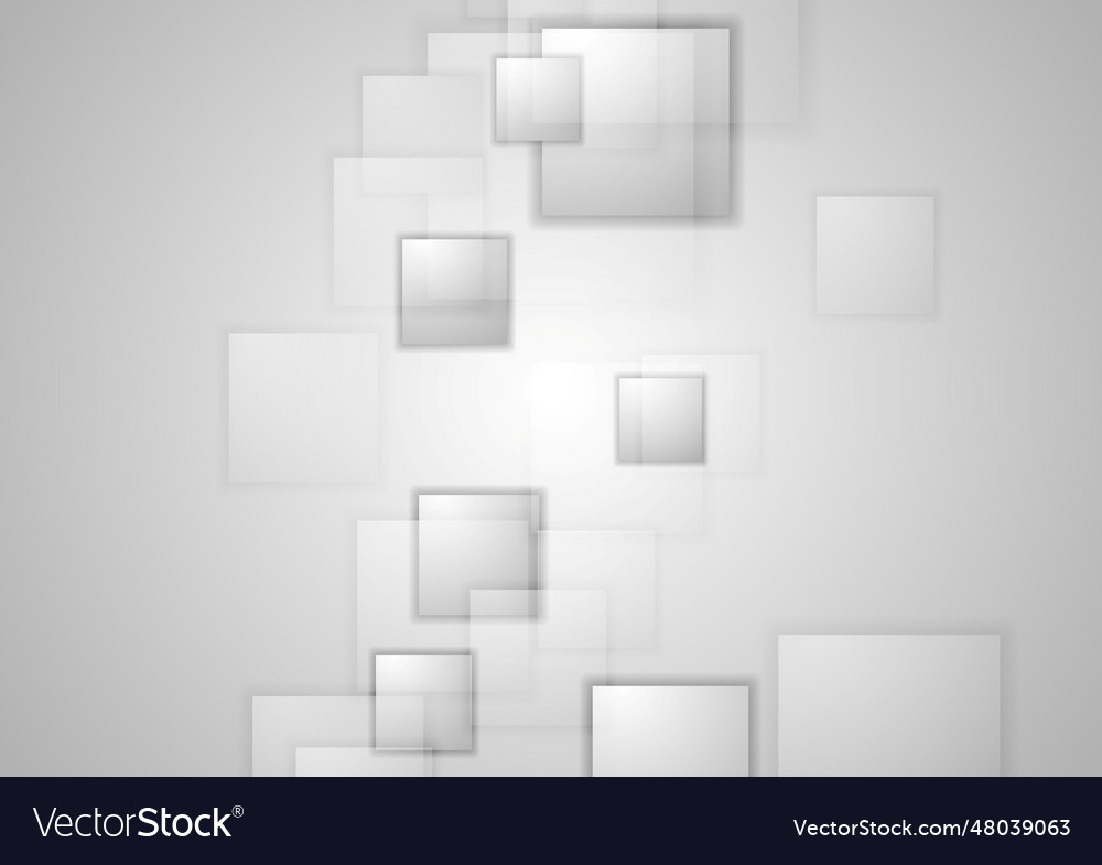 Abstract grey squares tech background Royalty Free Vector