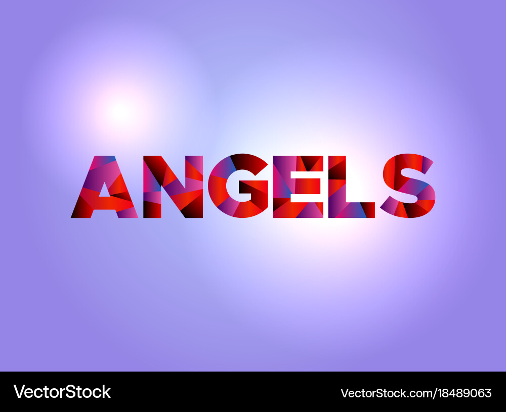 Angels concept colorful word art Royalty Free Vector Image