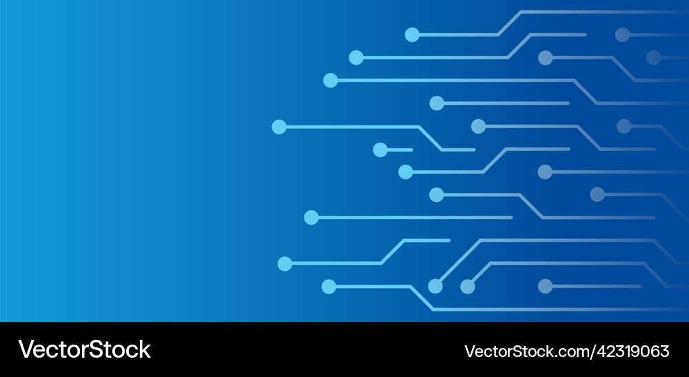 Circuit board or motherboard lines and dots Vector Image