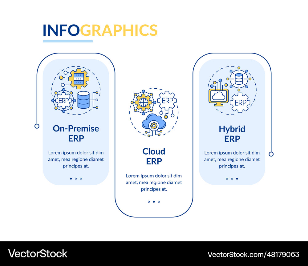 Colorful erp layout with thin line icons Vector Image