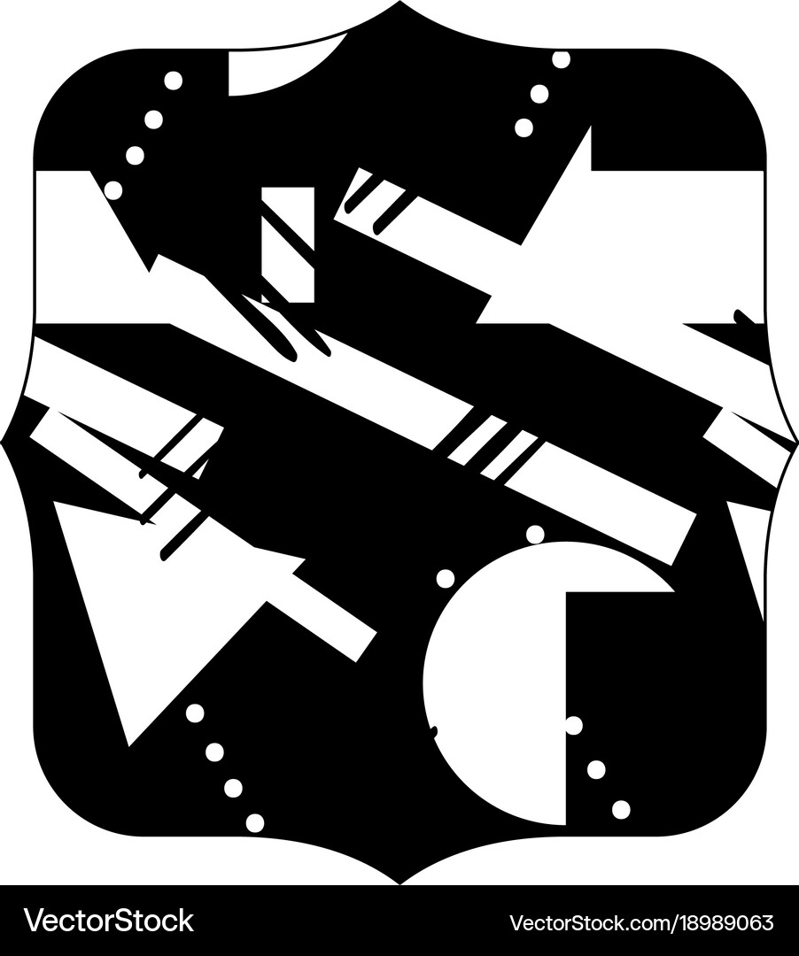 Contour quadrate with geometric abstract style Vector Image