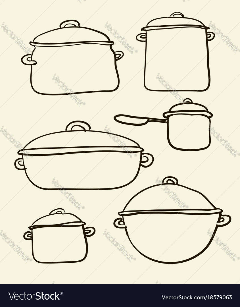 Cookware set Royalty Free Vector Image - VectorStock