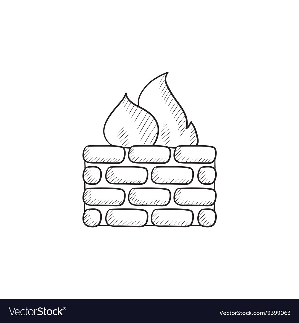 Firewall sketch icon Royalty Free Vector Image